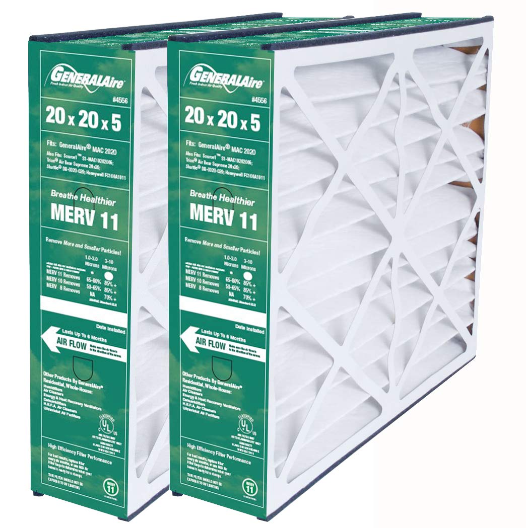 GeneralAire ReservePro # 4556 20" x 20" x 5" Air filter, MERV 11-6FM2020 (2-Pack)