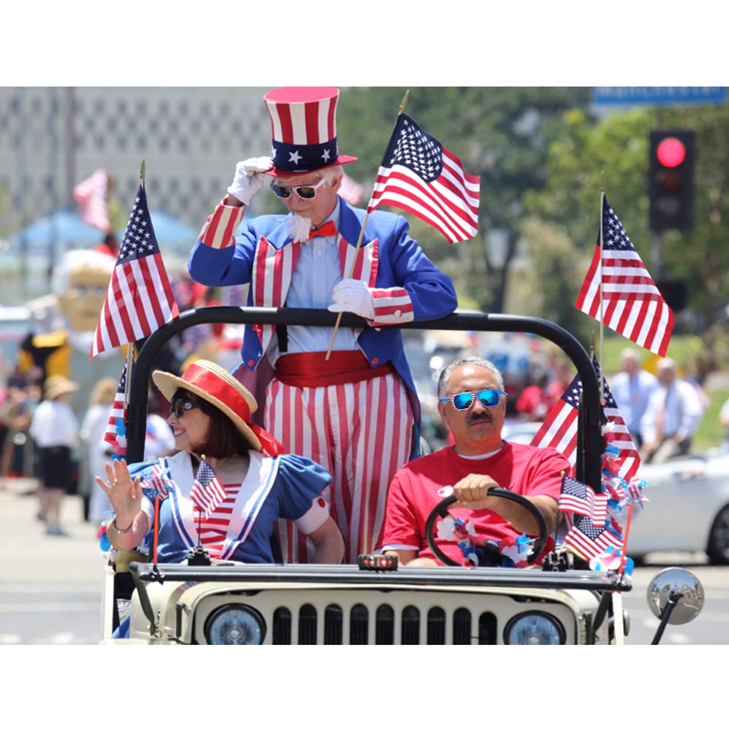 12 Pairs American Flag Sunglasses UV400, Patriotic Accessories Red White and Blue Sunglasses 4th of July Party Supplies Fourth of July Accessories USA Flag Favors for Women Men Teens Memorial Day