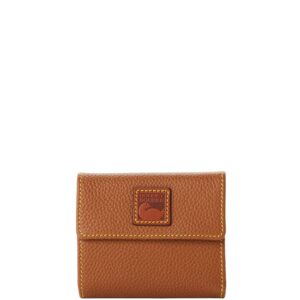 dooney & bourke wallet, pebble grain small flap credit card wallet - caramel