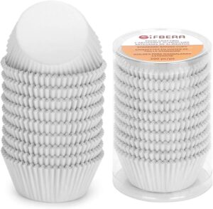 gifbera white metallic foil cupcake liners standard size baking cups, 200-count