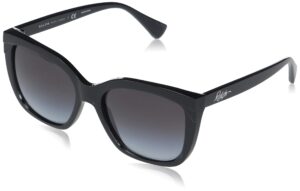 ralph by ralph lauren women's ra5265 butterfly sunglasses, shiny black/gradient grey, 55 mm