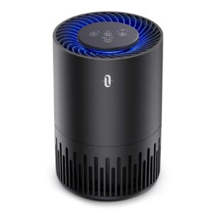 taotronics hepa air purifier for home, allergens smoke pollen pets hair, desktop air cleaner with true hepa filter, sleep mode, night light, odors dust, bedroom office