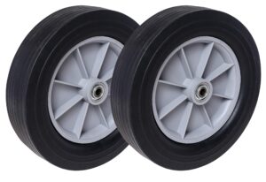 12" wheel set | flat free solid rubber with 3/4" ball bearings | for handtrucks, tilt trucks, totes, carts, dollies, hoppers, power washers and other mobile equipment