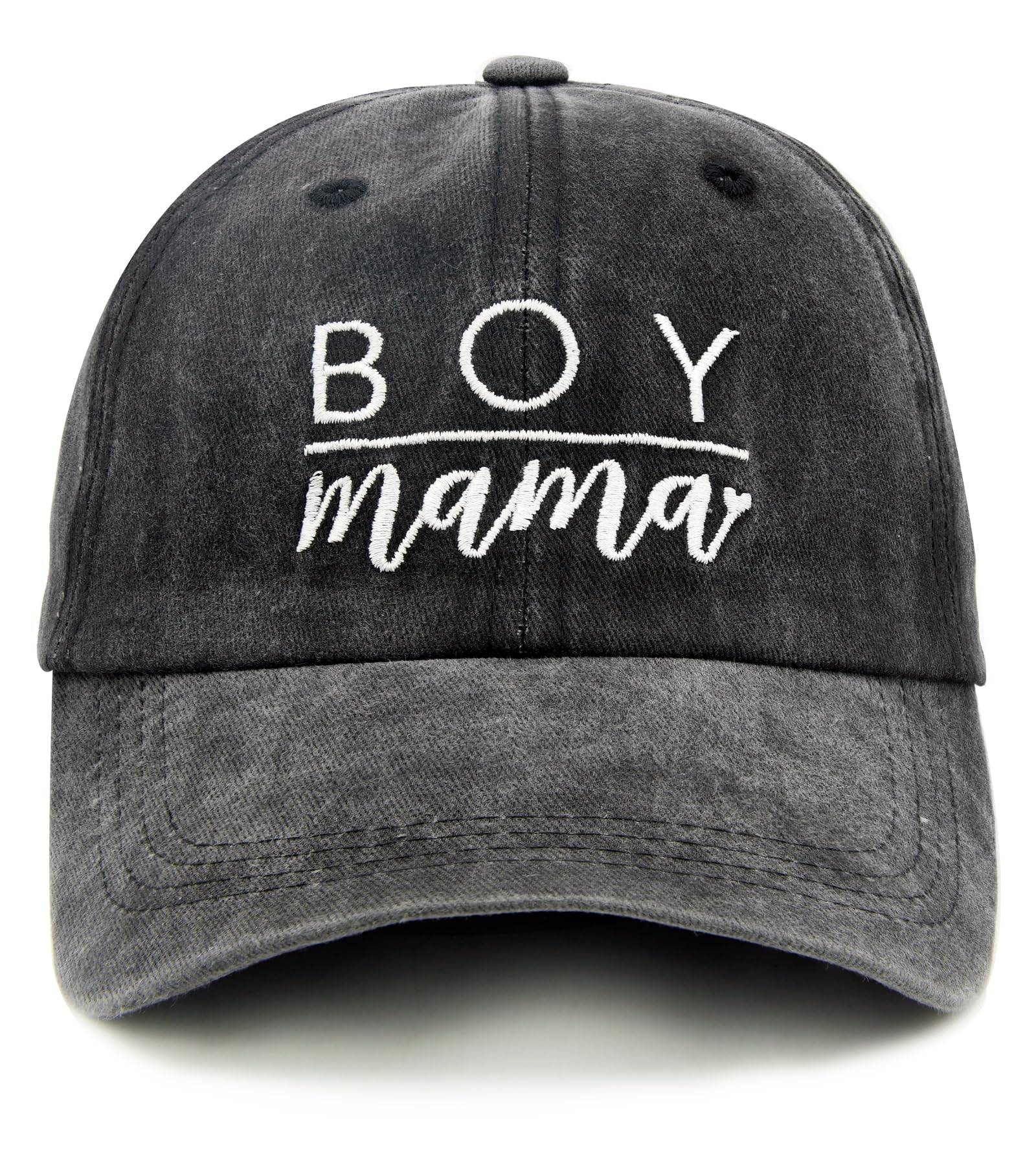 Waldeal Women's Embroidered Baseball Cap Boy Mama Mom Gift Vintage Distressed Dad Hat - Black