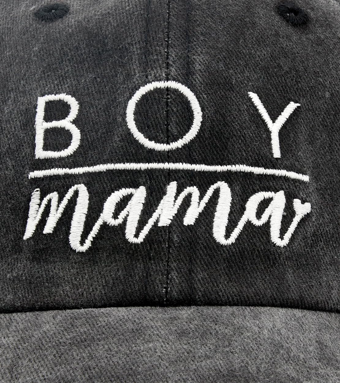 Waldeal Women's Embroidered Baseball Cap Boy Mama Mom Gift Vintage Distressed Dad Hat - Black