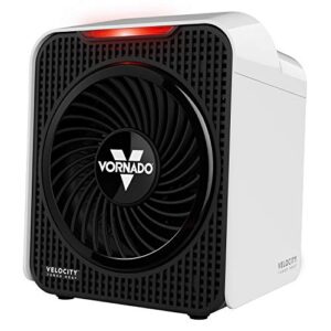 vornado velocity 1 personal space heater with 2 heat settings and advanced safety features, small, white