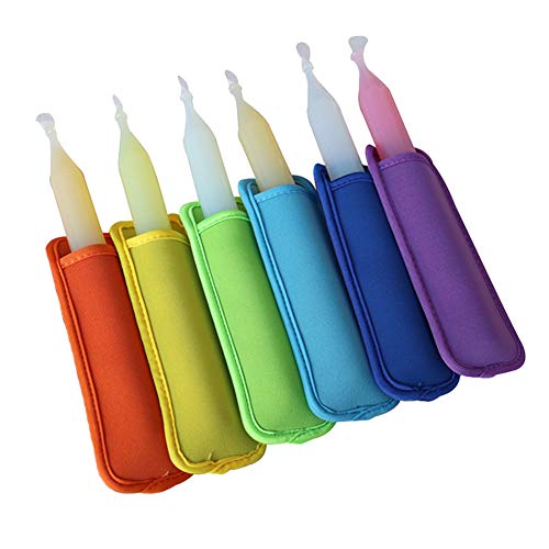 Popsicle Holder Bags Popsicle Sleeves Ice Pop Sleeves Reusable Ice Freezer Protective Cover (6 Pack)