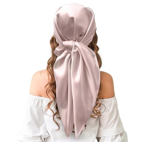 100% Pure Mulberry Silk Head Scarf | Women's Hair Wrap for Sleeping at Night | Maintains Style, Reduces Frizz, Aids Growth - Pink