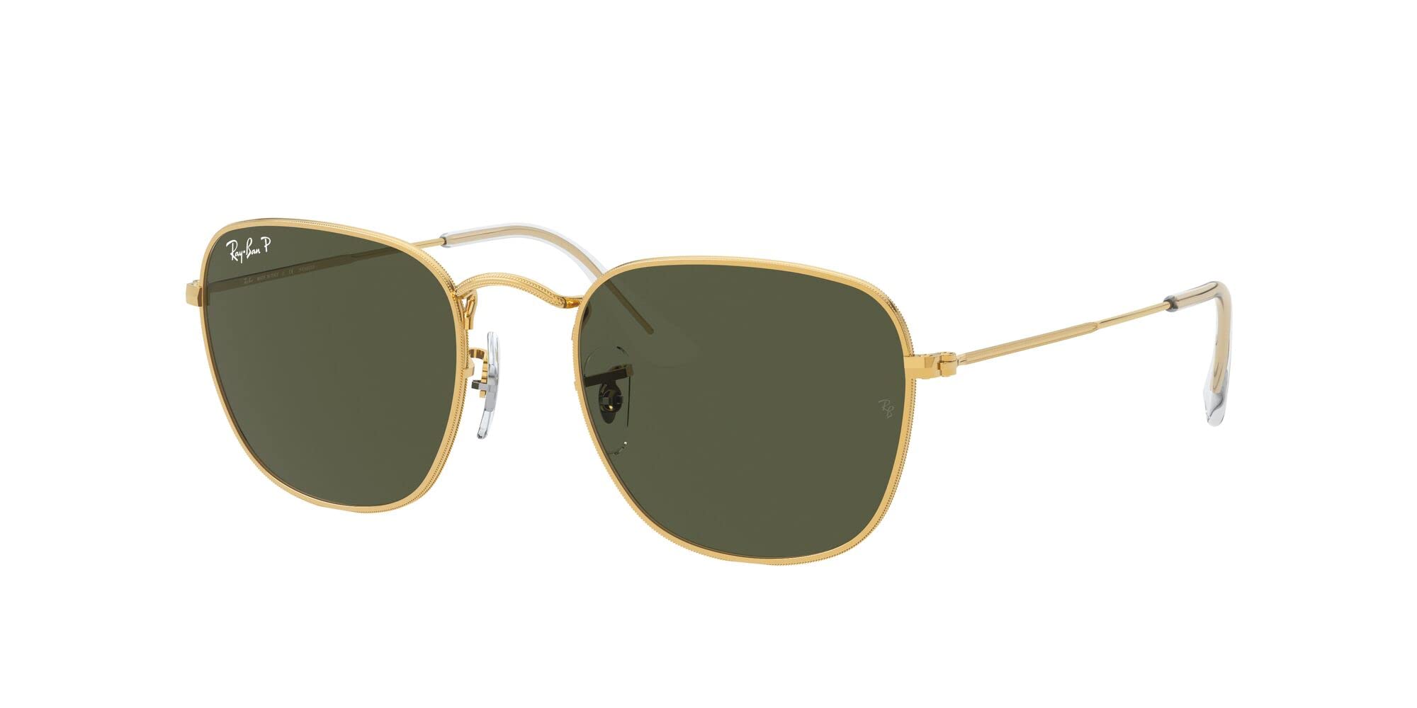 Ray-Ban RB3857 Frank Square Sunglasses, Legend Gold/G-15 Green Polarized, 51 mm