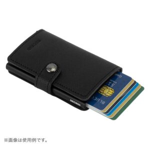 SECRID - Men Mini Wallet Genuine Original Leather RFID Safe Card Case for max 12 cards (Crisple Black)