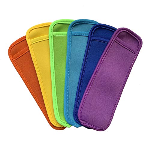 Popsicle Holder Bags Popsicle Sleeves Ice Pop Sleeves Reusable Ice Freezer Protective Cover (6 Pack)