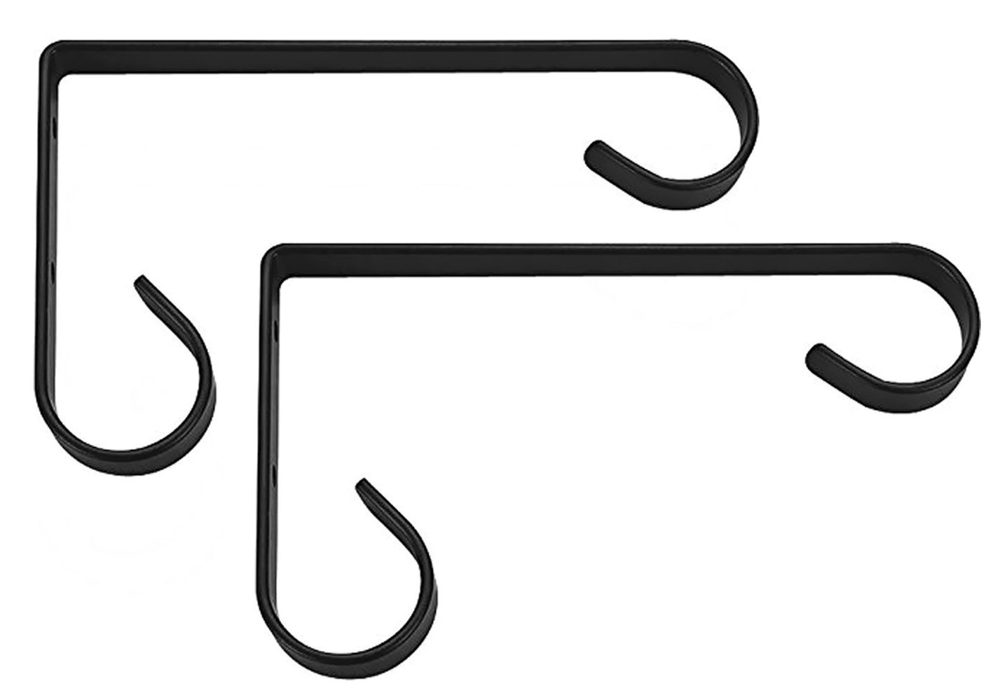 Harrier Hardware Metal Plant Hangers Outdoor - Wall Mounted Hanging Plant Bracket, 6 Inches, Set of 2, Ideal for Small Plants, Bird Feeders, Wind Chimes (Black)