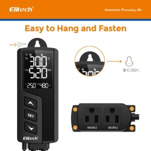 Elitech STC-1000 TH Temperature and Humidity Controller T&H Non-WiFi Cooling Heating Switch On-Off Thermostat for Heat Pad Reptile Aquarium Homebrew Freezer -40~230°F Pre-Wired Outlets 110V 1100W 10A