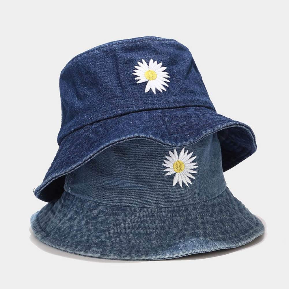 Quanhaigou Unisex Sun Hats, Fashion Beach Bucket Hat for Men Women,Summer Outdoor Boy's Girls Boonie Cap Breathable Packable (Denim Blue)