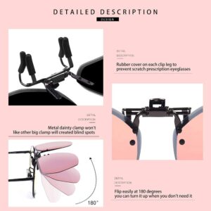 UpaClaire Clip-on Flip up Sunglasses Polarized UV 400 Glasses over Prescription for Men and Women