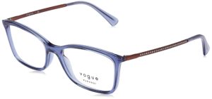 vogue eyewear women's vo5305b rectangular prescription eyewear frames, transparent blue/demo lens, 54 mm