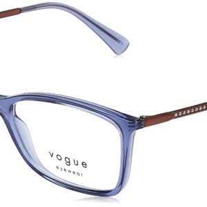 Vogue Eyewear Women's VO5305B Rectangular Prescription Eyewear Frames, Transparent Blue/Demo Lens, 54 mm