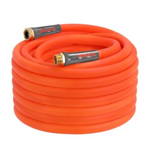 yamatic heavy duty garden hose 5/8 in x 50 ft with swivel fitting, super flexible water hose, all-weather, lightweight, burst 600 psi