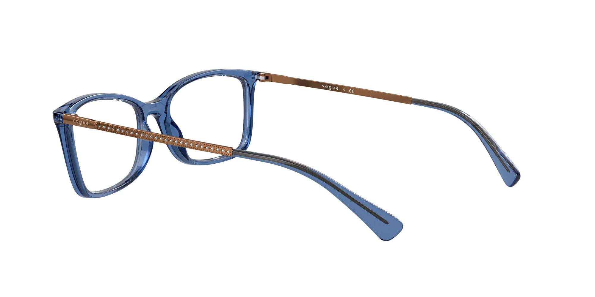 Vogue Eyewear Women's VO5305B Rectangular Prescription Eyewear Frames, Transparent Blue/Demo Lens, 54 mm