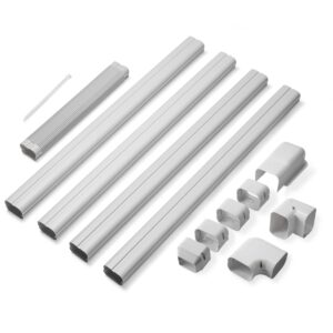 turbro 3" w x 14' l decorative pvc line cover kit for mini split and central air conditioners, ac heat pumps systems