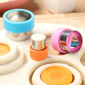 Round Cookie Biscuit Cutter Set, 6 Graduated Circle Pastry Cutters, Stainless Steel Cookie And Dough Cutters for Donut and Scone, Circle Cutter Cake Ring Molds