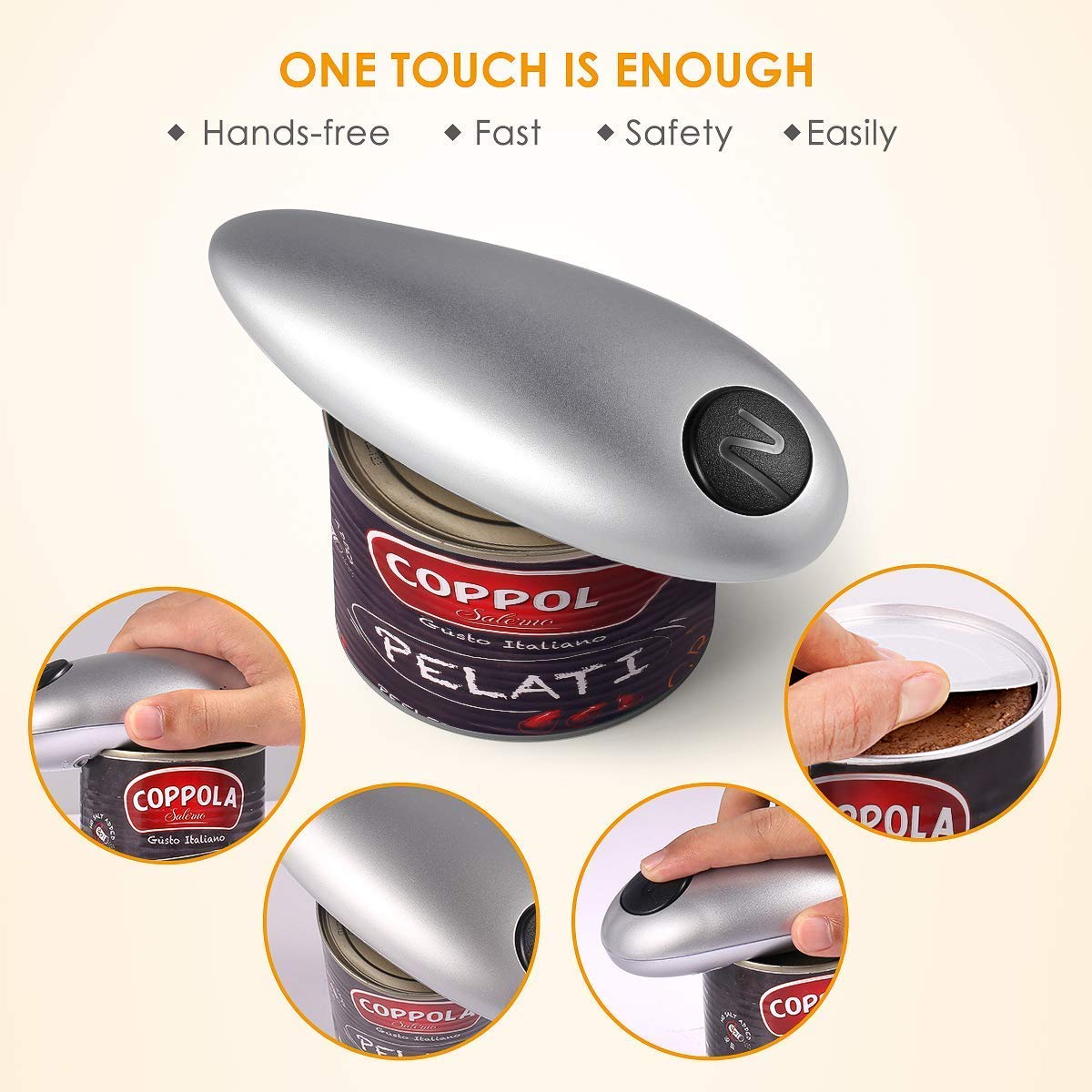 Electric Can Opener, Kitchen Safety Automatic Can Opener, Smooth Edge, Food-Safe and Battery Operated Electric Can Openers Prime for Seniors and Arthritics （Battery Not included）