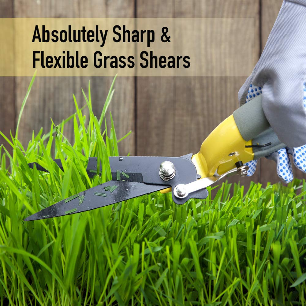 Jardineer Grass Shears Handheld, Razorsharp Hand Grass Clippers, Non-Slip Grass Clippers & Shears, Grass Shears Manual for Lawn, Hand Shears and Clippers for Grass