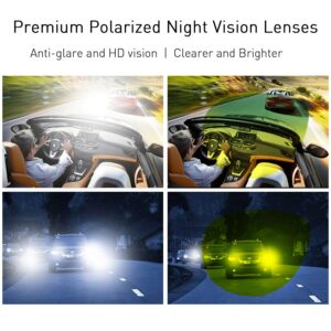 ANDWOOD Night Vision Glasses for Driving Men Women Anti Glare Polarized Clearsight Wrap Around Fit Over