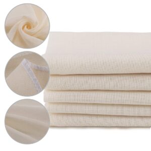 xelnaga 5 pack muslin cloths reusable for straining, 100% unbleached pure cotton cheesecloth, soft square cheese clothes weave fabric filter for cooking, baking (50 x 50 cm food strainer cloth)