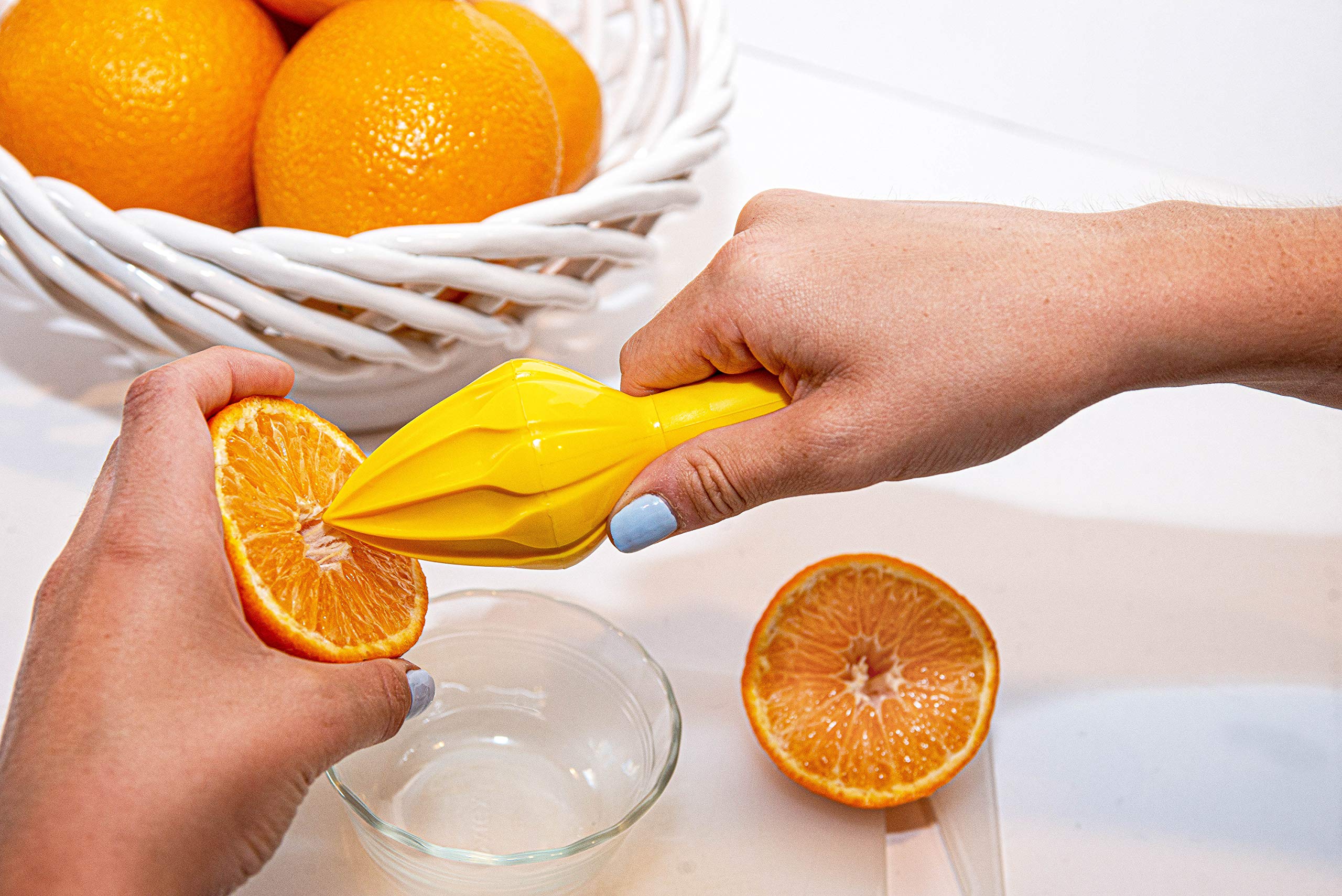 Prepara Juicy Juice Manual Hand Citrus Reamer for Lemons, Limes, and Oranges,Yellow