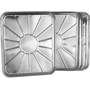 plasticpro disposable foil oven liner reusable oven drip pan - tray for cooking and baking pack of 5