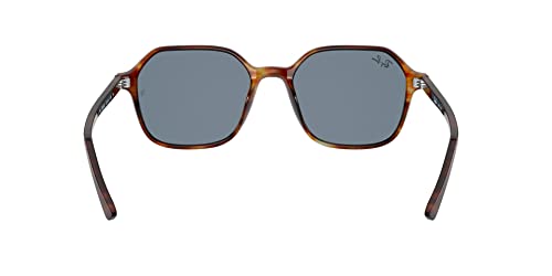 Ray-Ban RB2194 John Square Sunglasses, Striped Havana/Blue, 53 mm