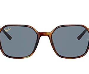 Ray-Ban RB2194 John Square Sunglasses, Striped Havana/Blue, 53 mm