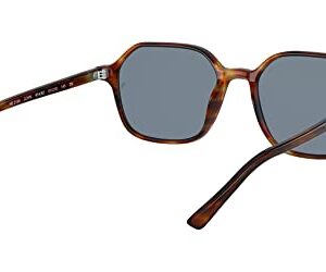 Ray-Ban RB2194 John Square Sunglasses, Striped Havana/Blue, 53 mm