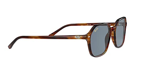 Ray-Ban RB2194 John Square Sunglasses, Striped Havana/Blue, 53 mm