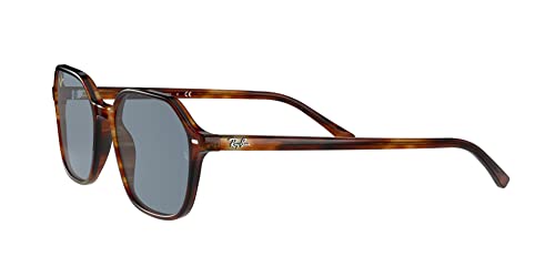 Ray-Ban RB2194 John Square Sunglasses, Striped Havana/Blue, 53 mm