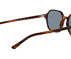 Ray-Ban RB2194 John Square Sunglasses, Striped Havana/Blue, 53 mm