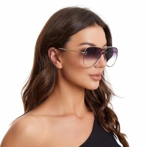 vivienfang oversized aviator sunglasses womens trendy 2025 big gold/gradient pc lens desinger sun glasses for women 87247e