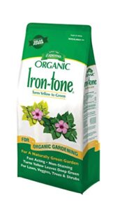 espoma iron-tone plant food, natural & organic fertilizer, iron supplement, turns yellow to green, 5 lb, pack of 2