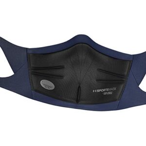 Under Armour Unisex Sports Mask, Midnight Navy (410)/Silver Chrome, Medium/Large