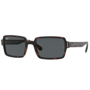 ray-ban rb2189 benji rectangular sunglasses, havana/dark grey, 52 mm