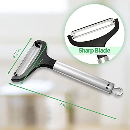 LHS Cabbage Peeler for Kitchen, Wide Mouth Vegetable Peeler, Stainless Steel Fruit Shredder Slicer with Non-Slip Handle and Sharp Blade