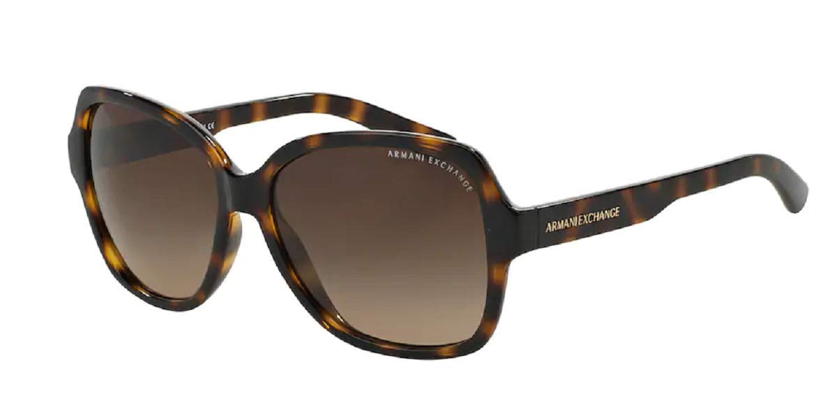 Armani Exchange A｜X AX4029S FIT 811713 57M Dark Tortoise/Dark Brown Gradient Cateye Sunglasses For Women+ BUNDLE with Designer iWear Eyewear Kit