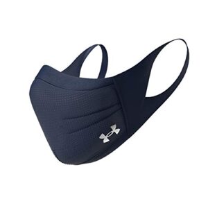 under armour unisex sports mask, midnight navy (410)/silver chrome, medium/large