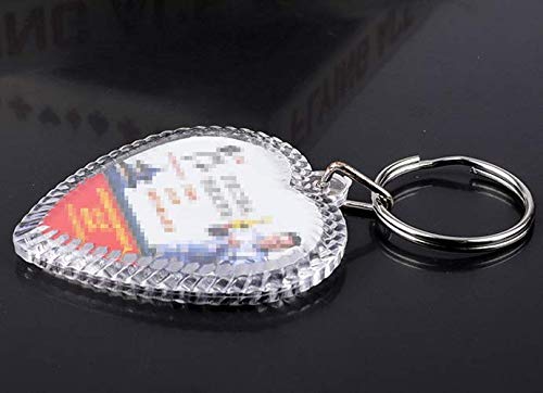 25Pcs 2 Acrylic Photo Keychain Snap-in Keychain Double Sided Blank Custom Frames Heart-Shaped Clear Insert Photo Picture Frame with Keyring Christmas Ornaments Keyring Holder(Embossed Edges)