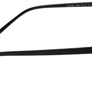 Ray-Ban RX7185F Low Bridge Fit Square Prescription Eyeglass Frames, Black/Demo Lens, 54 mm