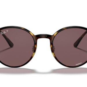 Ray-Ban Rb4336ch Chromance Round Sunglasses, Light Havana/Polarized Purple, 50 mm