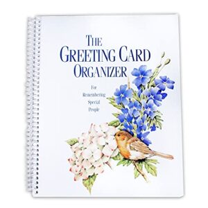 greeting card organizer - floral and bird design