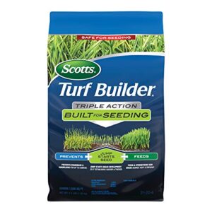 scotts turf builder triple action built for seeding - weed preventer and fertilizer for new lawns, 1,000 sq. ft., 4.3 lbs.