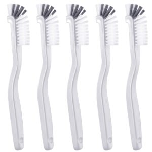 5 piece cleaning dish scrub brush kitchen sink bathroom brushes, household pot pan dishwasher edge corners grout deep cleaning brush with stiff bristles (white and black)